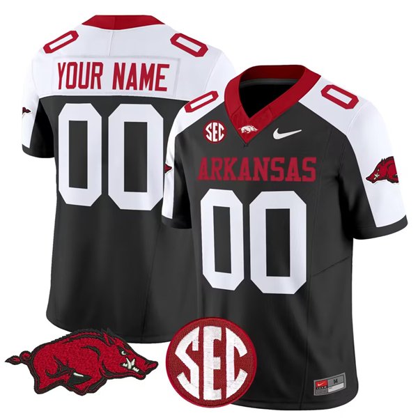 Custom Arkansas Razorbacks Black Vapor Limited Stitched Jersey