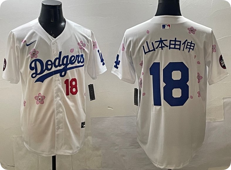 Los Angeles Dodgers #18 山本由伸 White 2025 Tokyo Series Limited Stitched ...