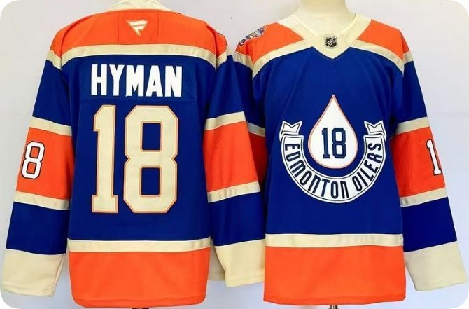 Edmonton Oilers #18 Zach Hyman Royal 2024-25 Heritage Classic Primegreen Stitched Jersey