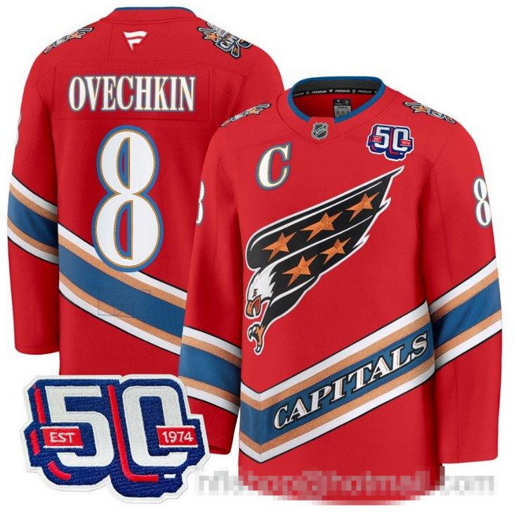 Washington Capitals Alex Ovechkin #8 Screaming Eagle 50th Anniversary ...