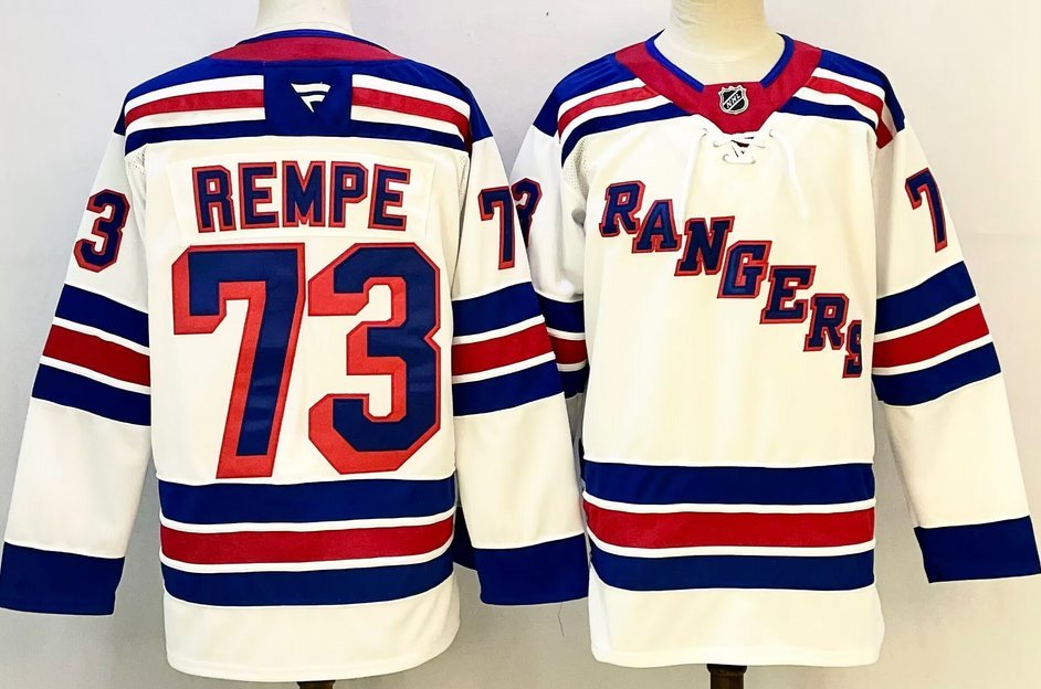 Matt Rempe New York Rangers White 2024-25 Stitched Hockey Jersey Away