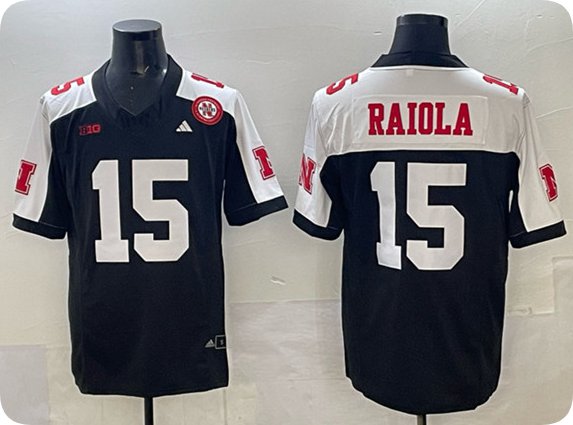 Dylan Raiola Nebraska Cornhuskers #15 Black Alternate F.U.S.E. Jersey ...