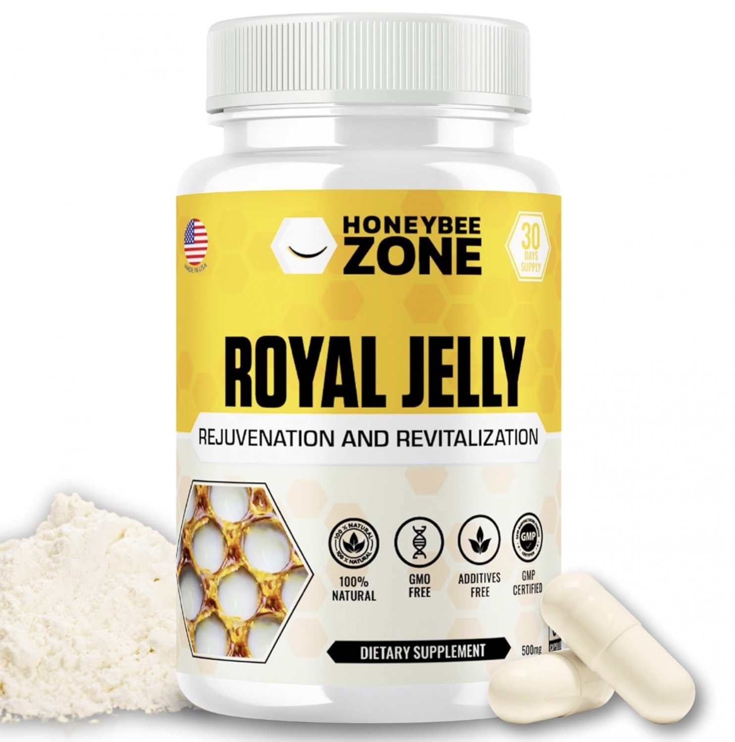 Royal Jelly Capsules – 500 mg Energy, Glowing Skin and Brain Booster ...