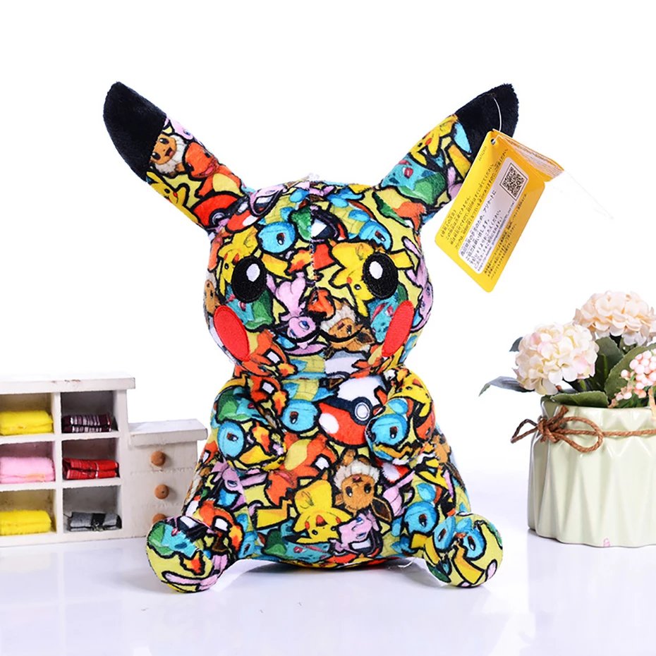 Psychedelic Pikachu Pokemon Plush 20cm Cute Plushie