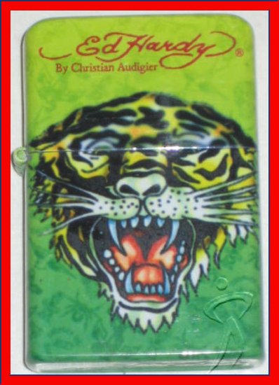 ED HARDY Cheetah Tiger Lighter Flip Top Tattoo Art Collectible by ...