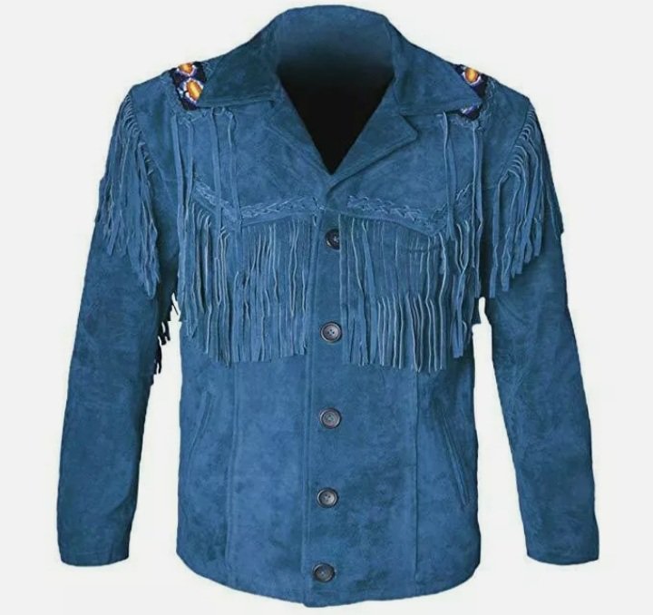 Men's Traditional Western cowboy Leather Jacket coat With Fringes Bone ...