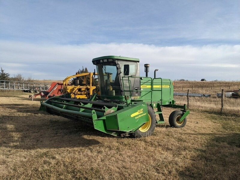 John Deere 4895 Self Propelled Hay & Forage Windrower Operation ...