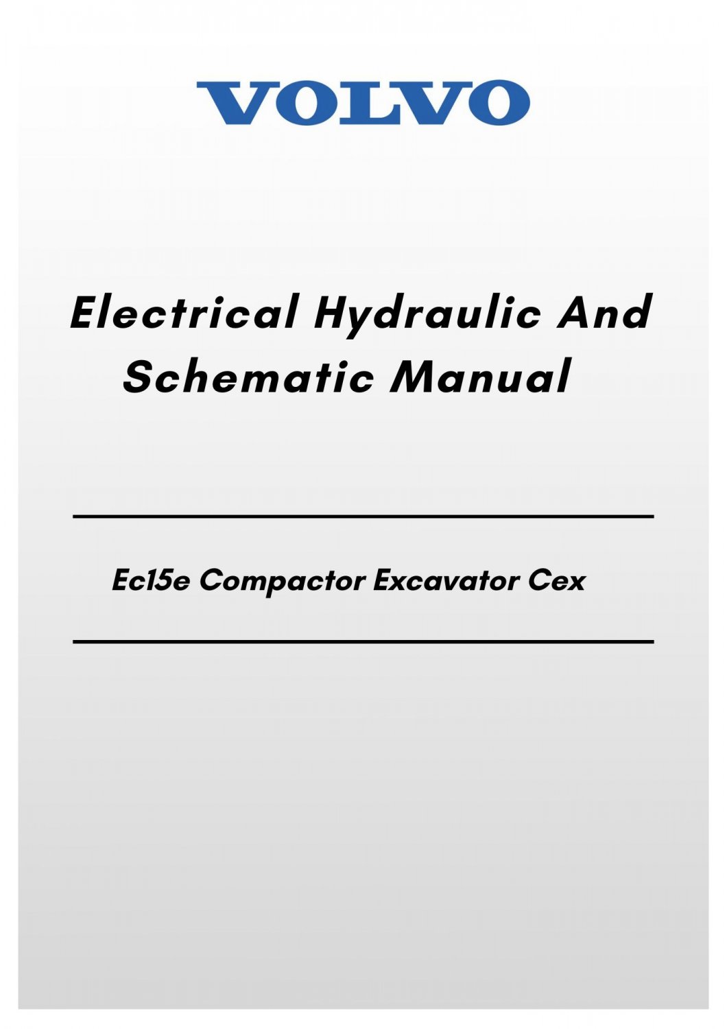 Volvo Ec15e Compactor Excavator Cex Electrical Hydraulic And Schematic ...