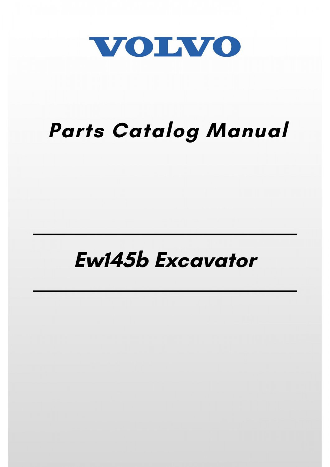 Volvo Ew145b Excavator Parts Catalog Manual
