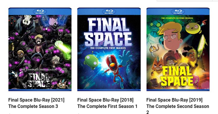 Pre-Order / FINAL SPACE: THE COMPLETE SEASONS 1-2-3 BLU-RAY / REGION ...
