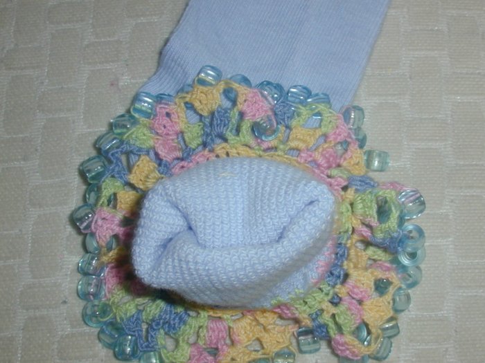 Girls Custom Beaded Crocheted Socks-Ladies Sizes Available