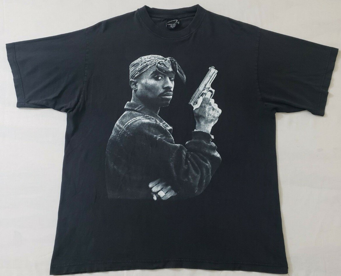 Vintage 1990s Tupac Shakur Gun T-Shirt