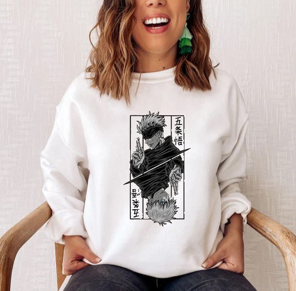 Satoru Gojo Unisex Crewneck Sweatshirt, Jujutsu Kaisen Gojo Sweater, Unisex