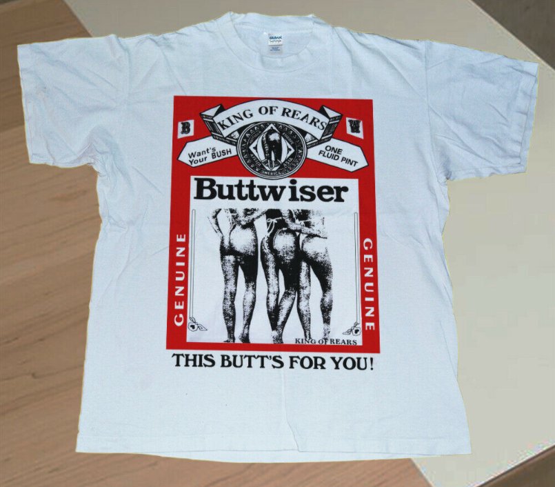 Budweiser Vintage Late 90s Buttweiser Parody T-Shirt Birthday Gift