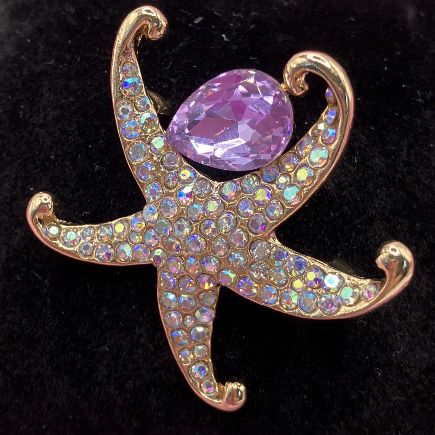 Sea Life Sparkling Starfish Pin/Brooch Shiny Rhinestone #827