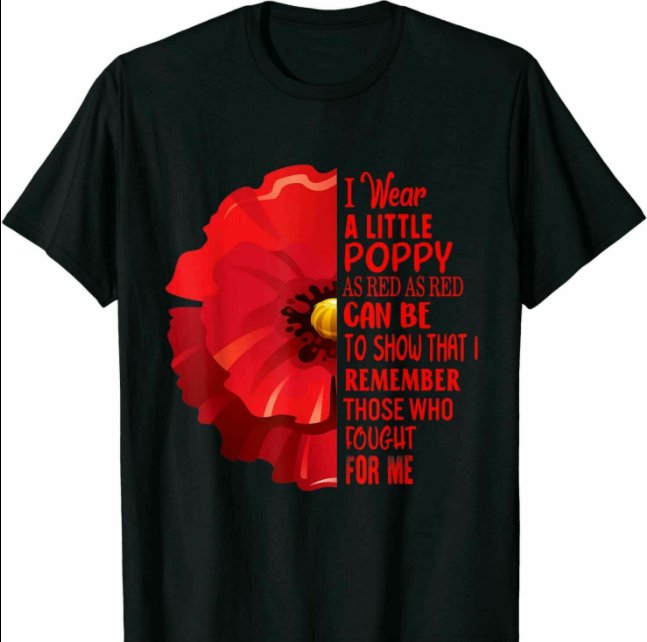 Veterans Day Lest We Forget Red Poppy Flower USA Memorial Women T-Shirt