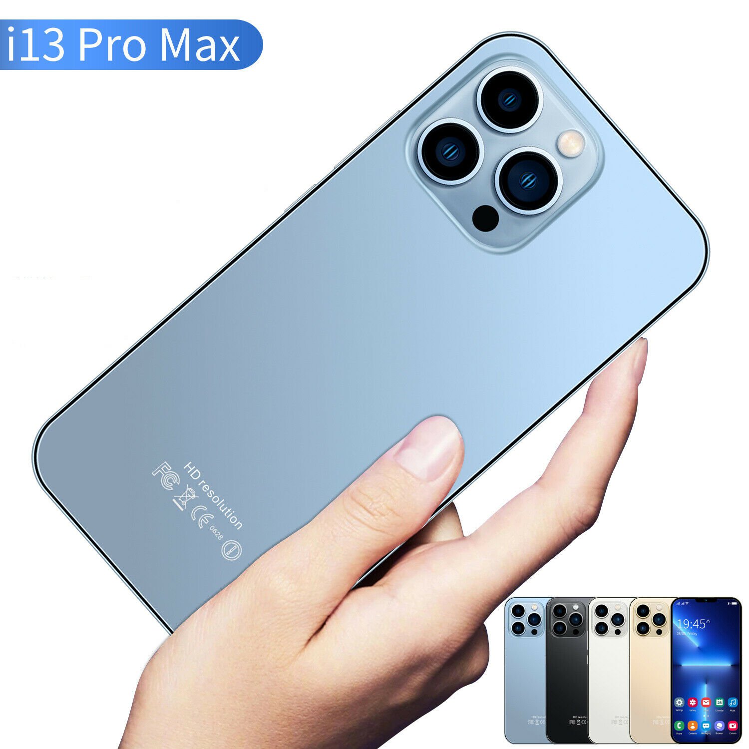 6.8 Inch Unlocked i13 Pro Max Android 10 Smartphone 8G+128GB 3G Phone ...