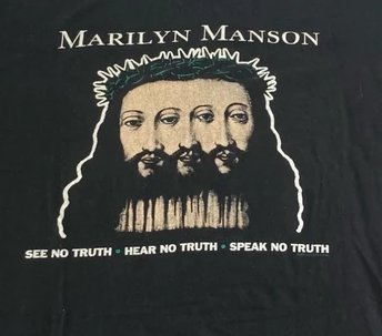 MARILYN MANSON See No Truth, Hear No Truth.. Gothic Rock Tee