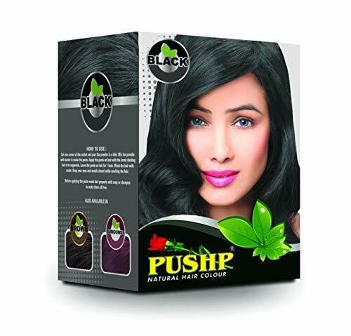 Pushp Henna Natural Hair | Amonia Free Colour Black (pack of 10) | FREE ...