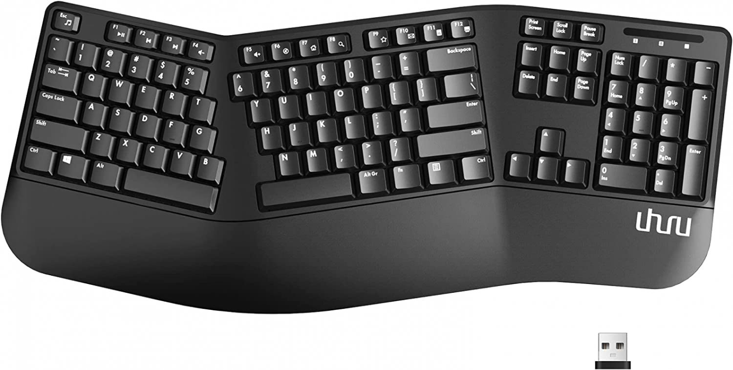 Ergonomic Wireless Keyboard [Curved Design for Natural Typing] 2.4G ...