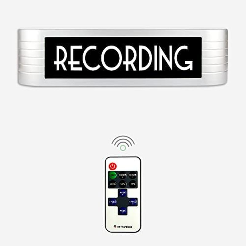 RECORDING Studio LED Light Sign, Illuminated Warning Sign, Different ...