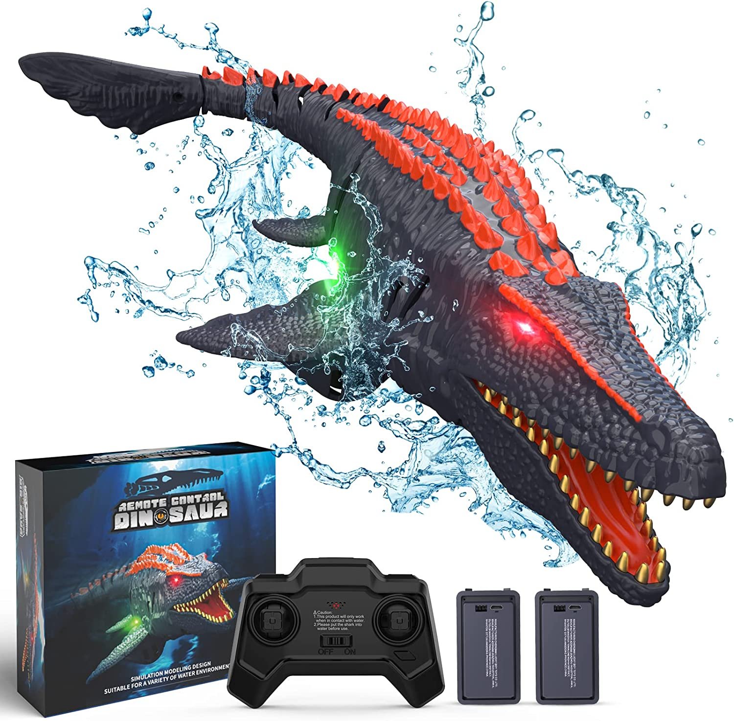 Remote Control Dinosaur Toys for Kids, 2X1000Mah RC Boat Mosasaurus ...