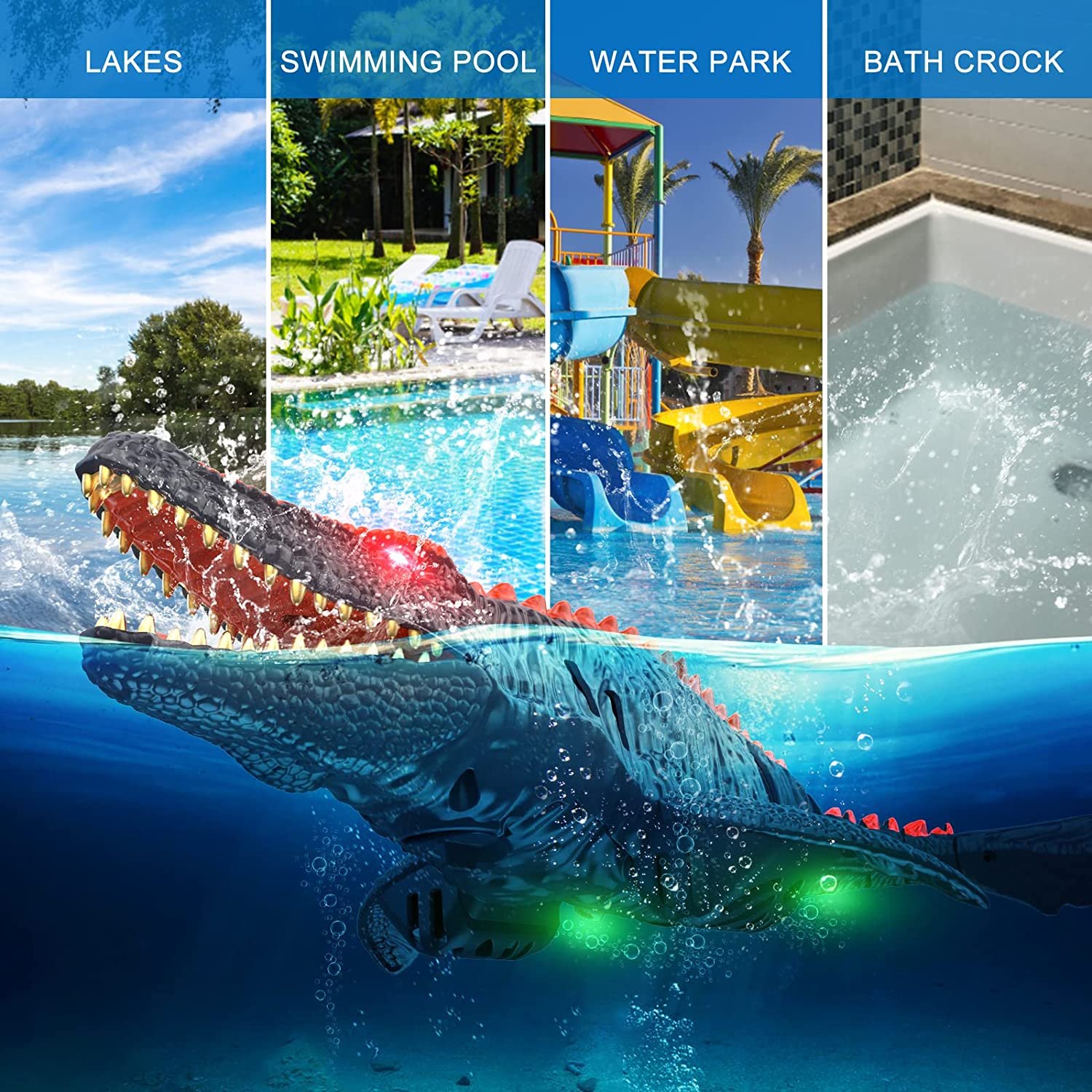 Remote Control Dinosaur Toys for Kids, 2X1000Mah RC Boat Mosasaurus ...
