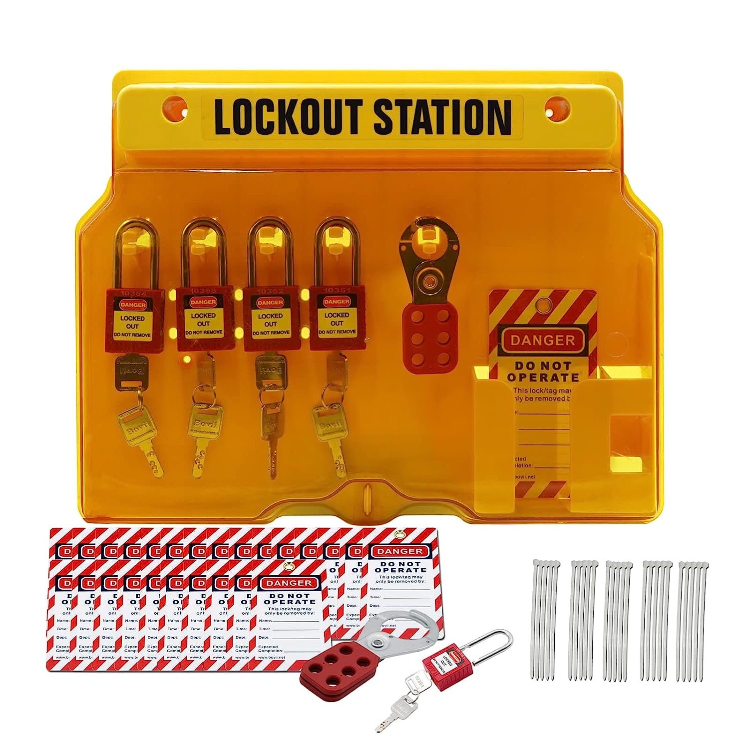 Lockout Tagout Station with 5 Safety Padlocks,2 Hasps,25 Lockout Tags ...