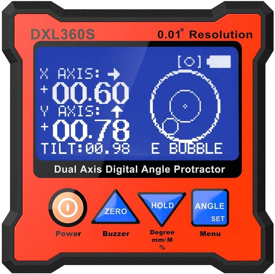 Digital Protractor DXL360S GYRO + Gravity 2 in 1 Digital LCD Protractor ...
