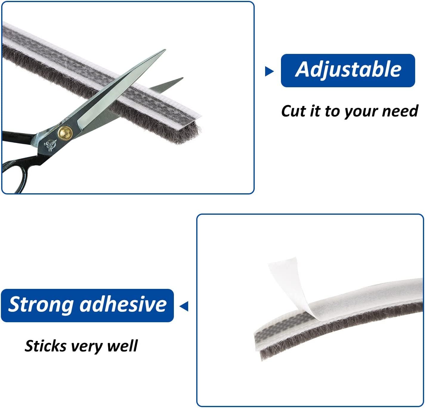 33FT Brush Weather Stripping - Weatherstripping for Sliding Windows ...