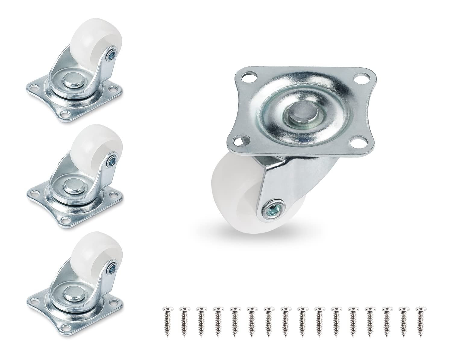 Cofufu 1" Low Profile Caster Wheels Set of 4, No Noise Casters for ...