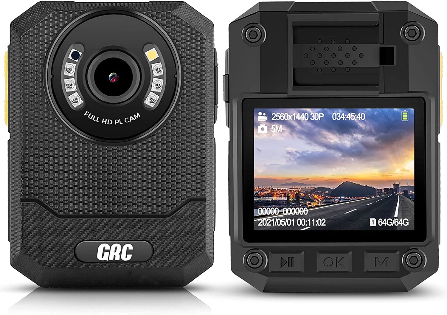 1440P Police Body Camera with Audio, 64GB Memory, Night Vision,2 Inch ...