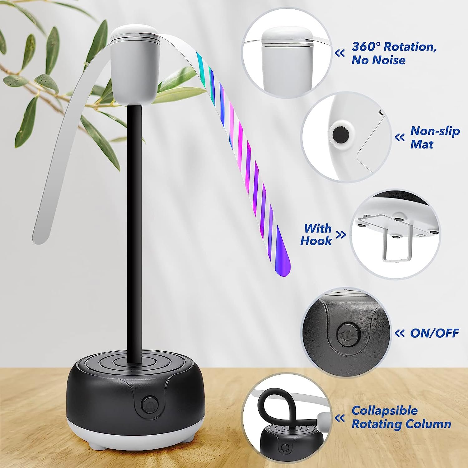 Fly Fans for Tables, Portable Food Fan for Indoor Outdoor, Soundless ...