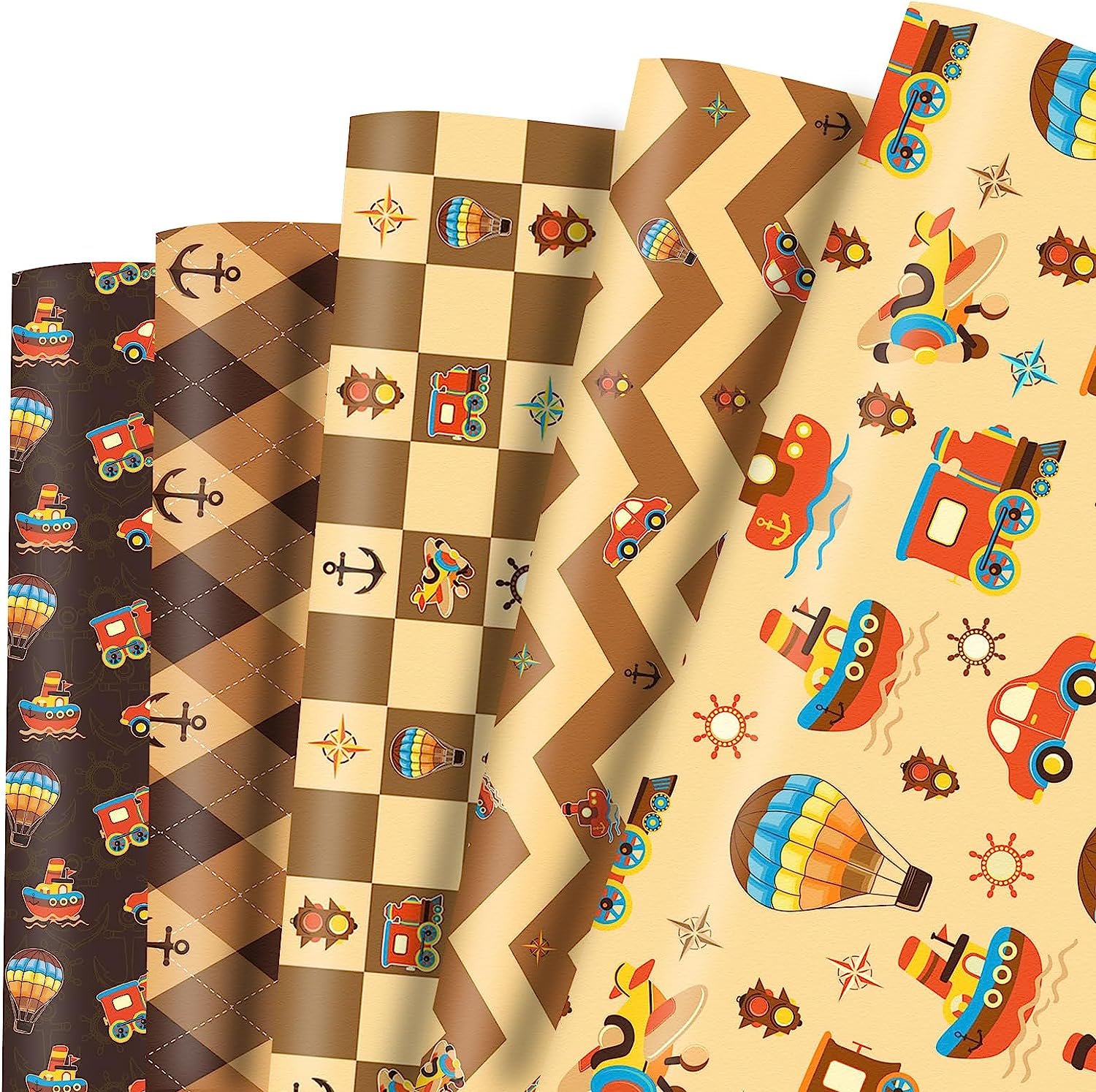Car Wrapping Paper for Boys Kids Men - 10 Sheets Folded Flat Kraft ...