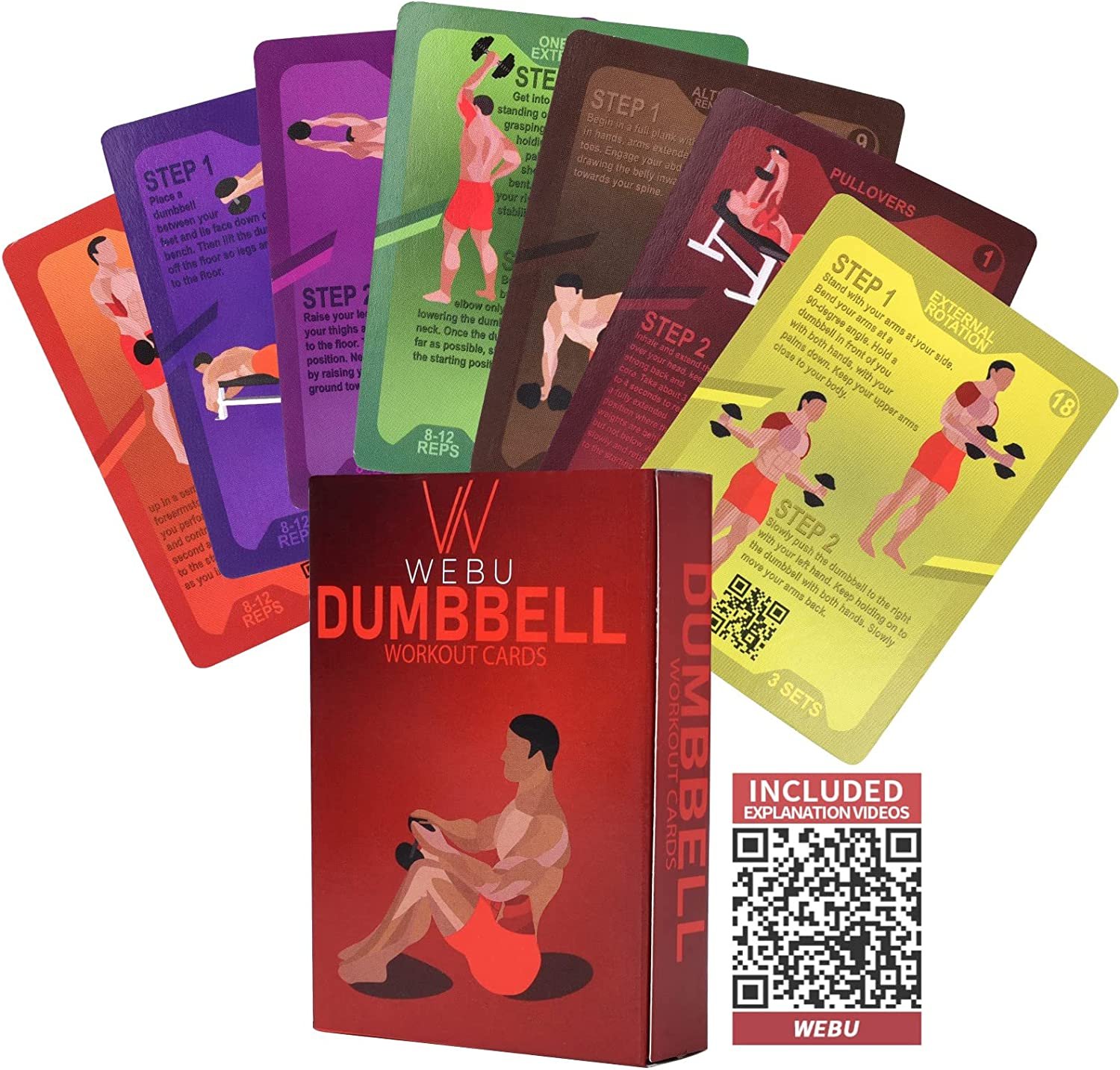 Dumbbell Exercise Cards | Full Body Workout Cards for Men, Women with ...