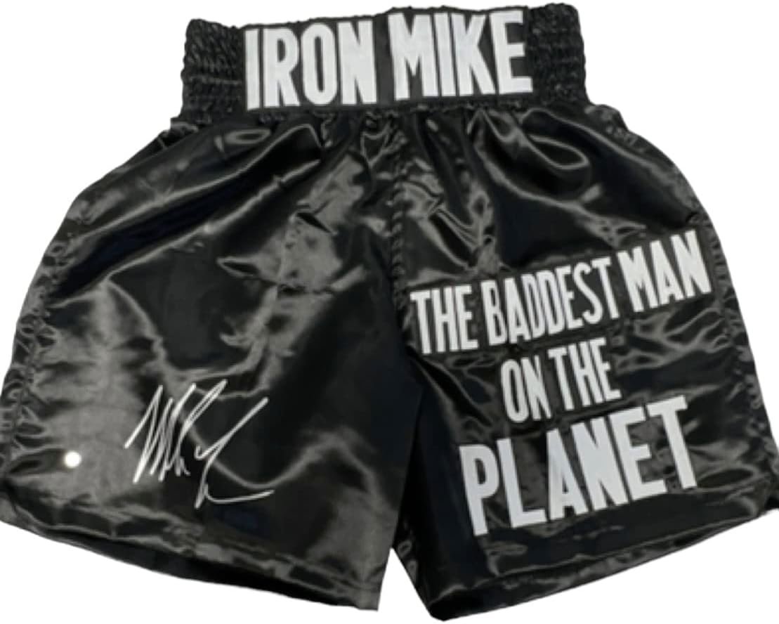 Mike Tyson Signed Autograph Boxing Trunks Baddest Man on the Planet ...