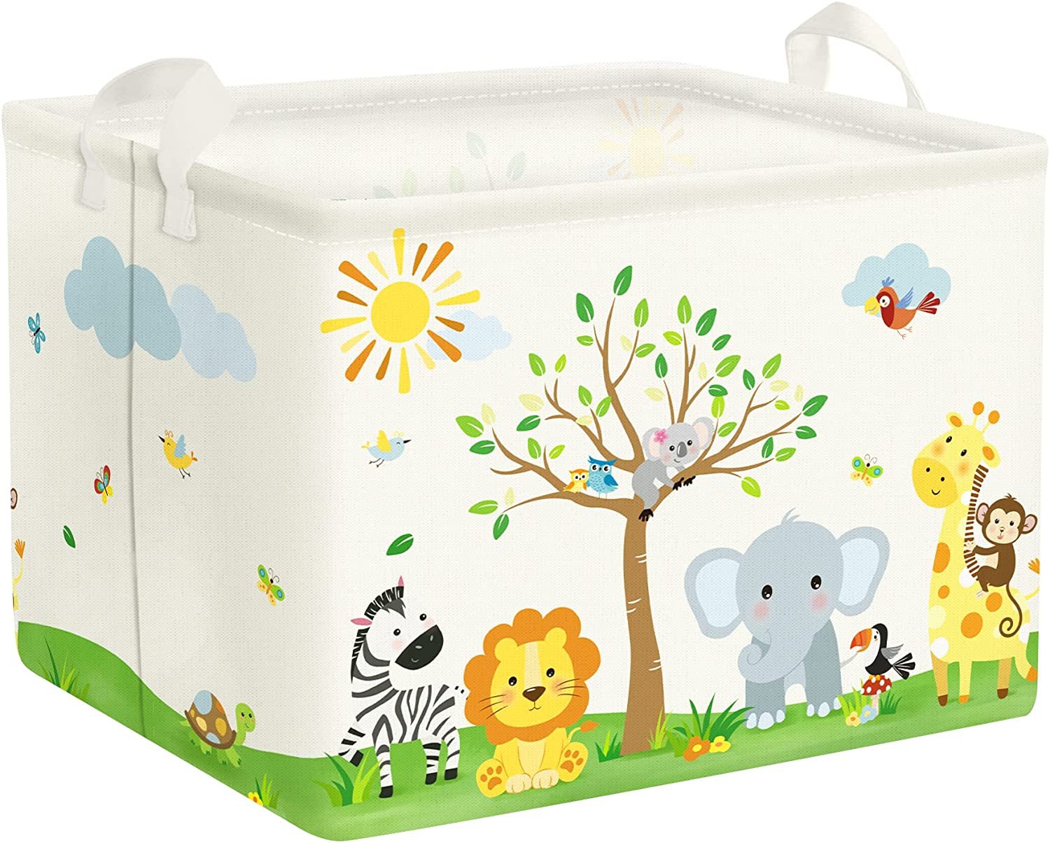 Clastyle Cube Jungle Safari Animals Nursery Storage Basket Forest ...