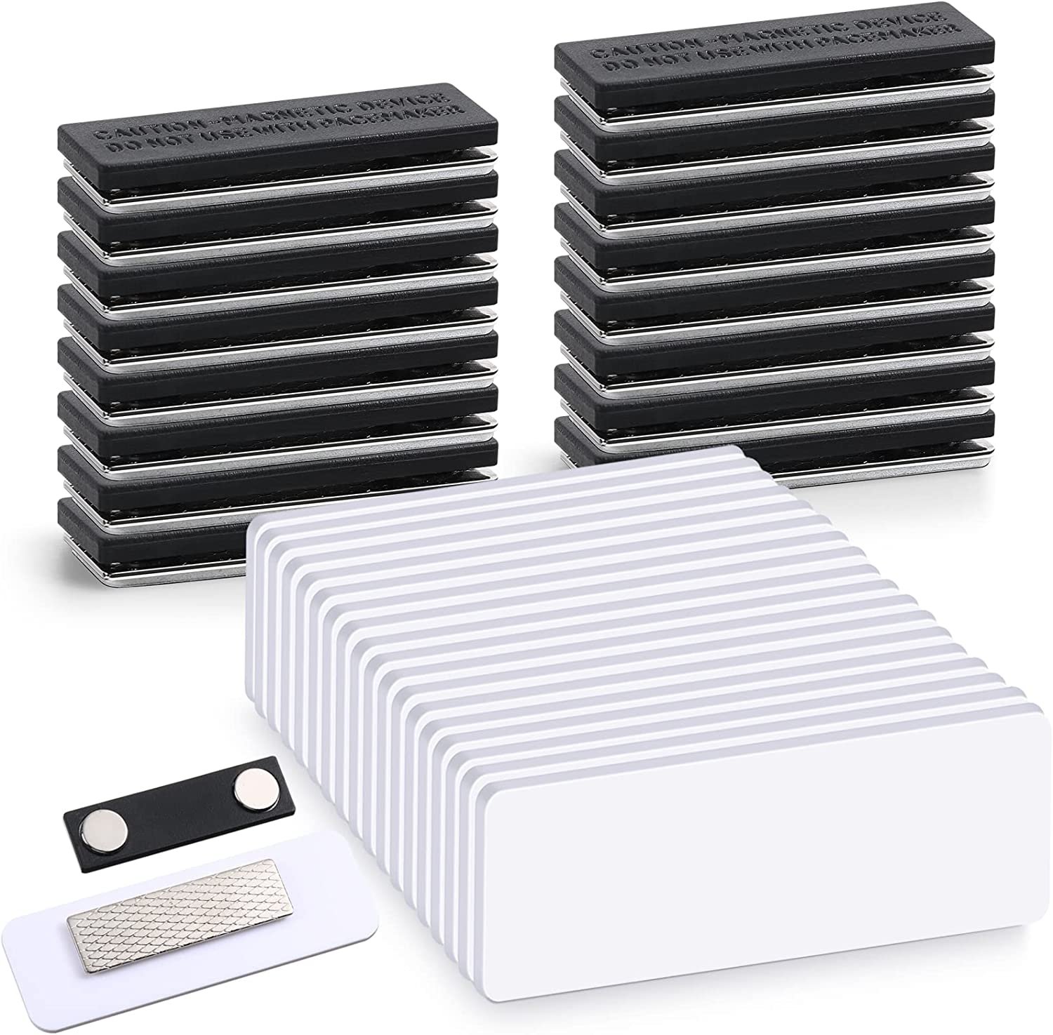 50 Packs Magnetic Name Tags Blank DIY Name Tag Badge Holders with ...