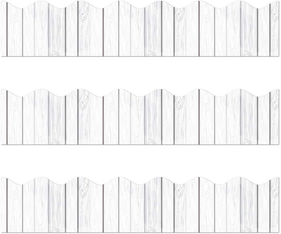 White Wood Border Trim - Bulletin Borders Stickers, 50 Ft Back-To ...