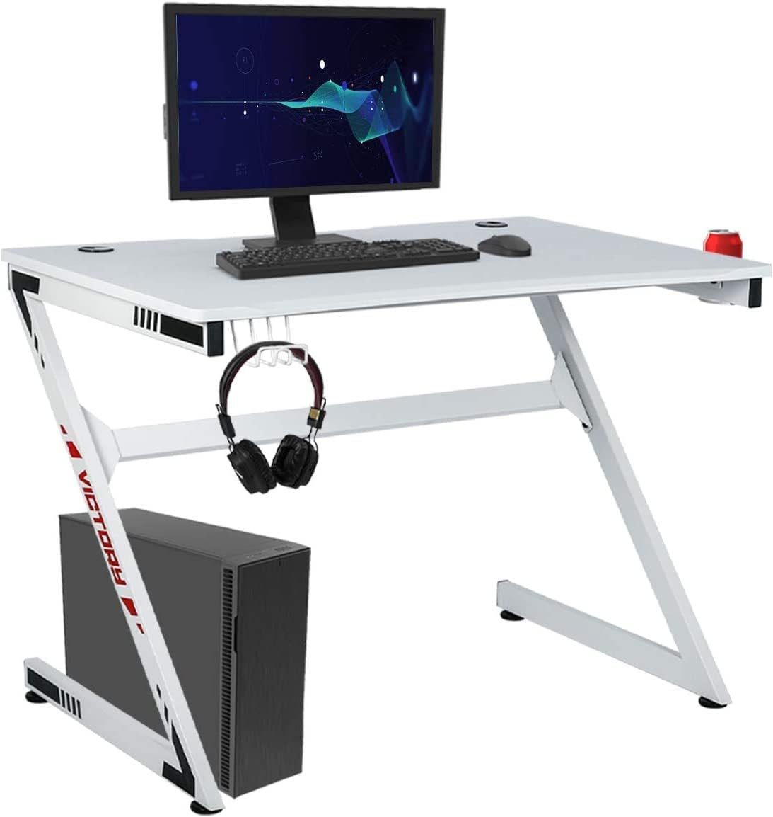 Z-Shaped Gaming Desk PC Computer Desk Racing Gaming Table Gamer ...
