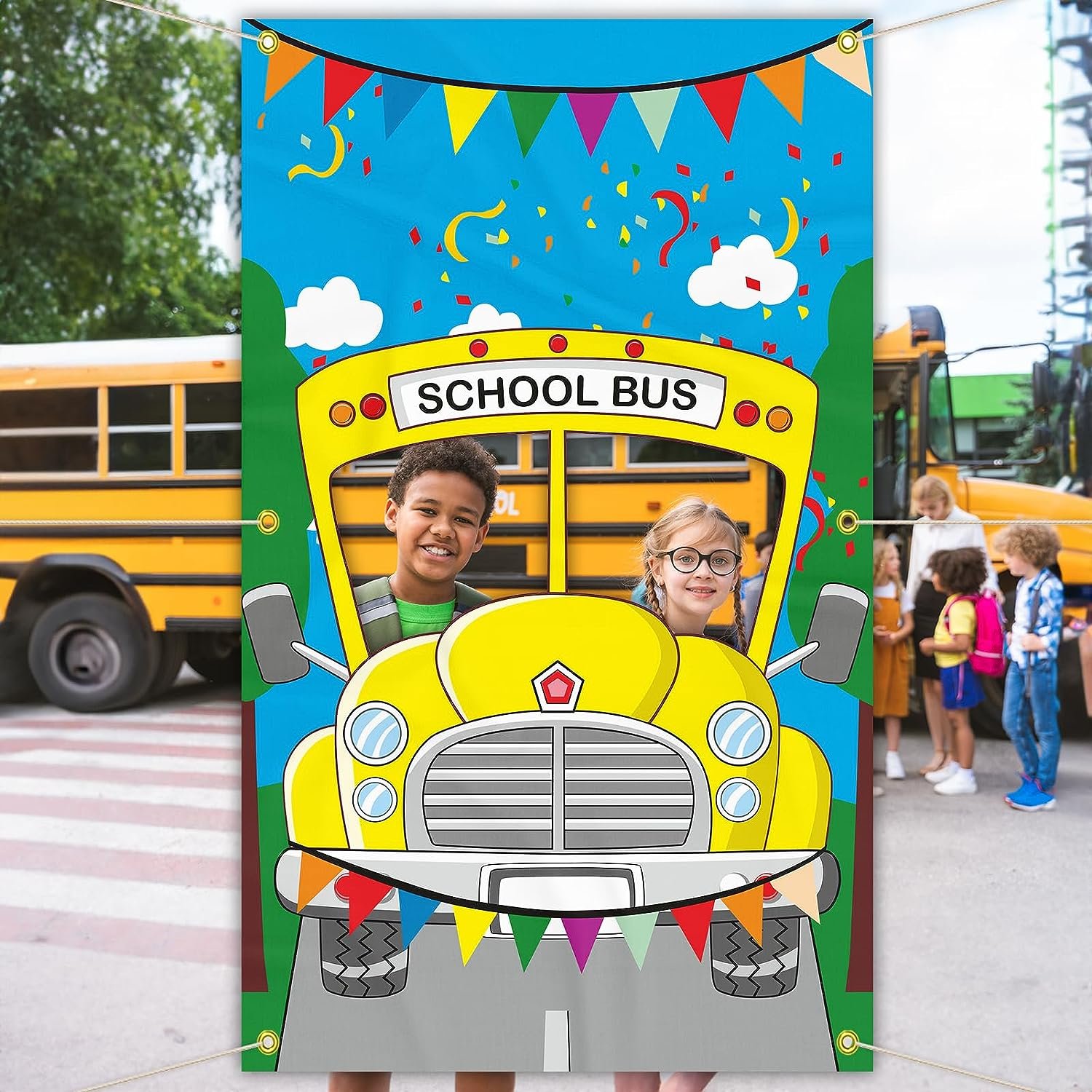 School Bus Photo Prop, Back to School Selfie Frame Booth for First Day ...