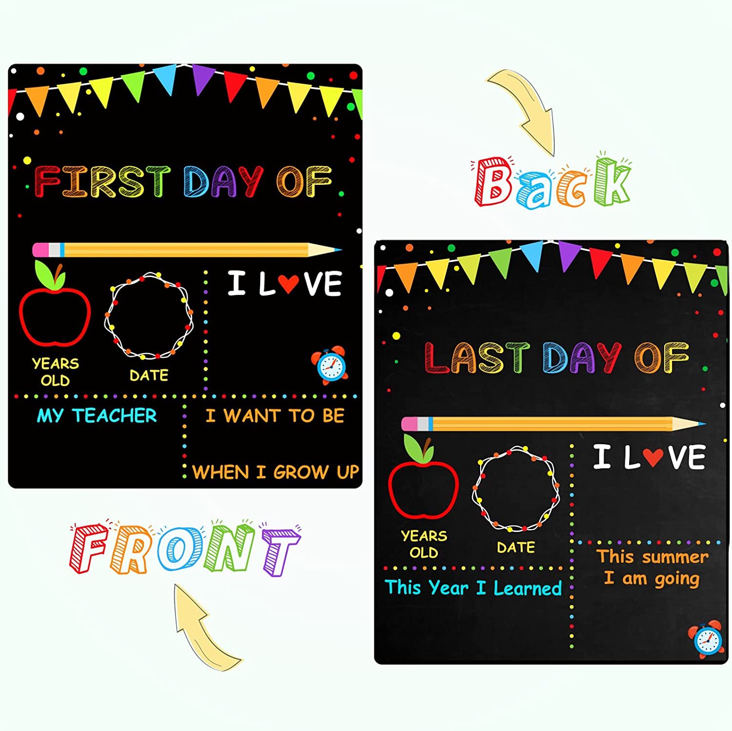 First & Last Day of School Chalkboard Sign - 10" X 12" the My 1St Day ...
