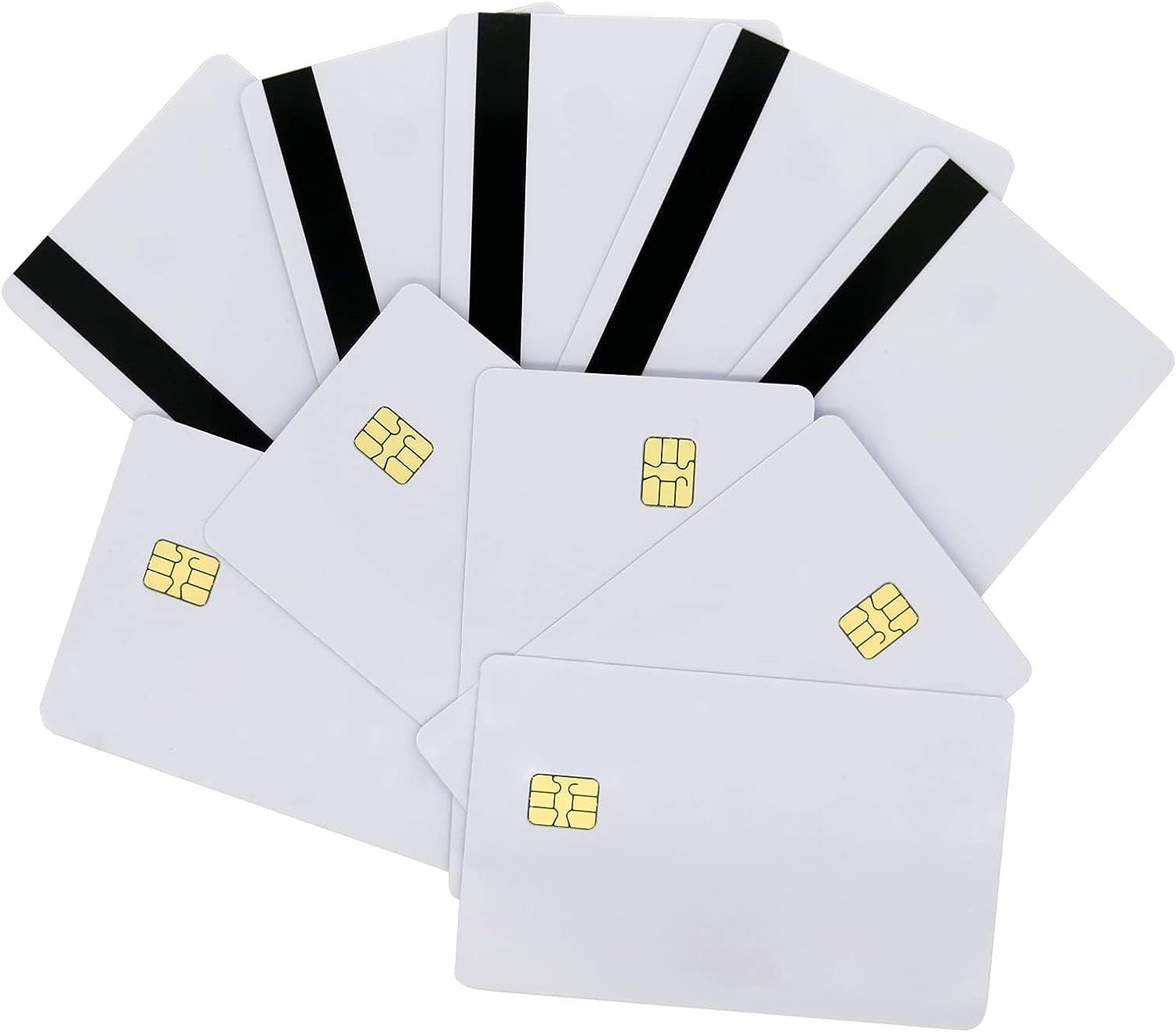 10 Packs SLE4442 Chip Contact IC Card with 5/16Inch 2 Tracks Hico ...