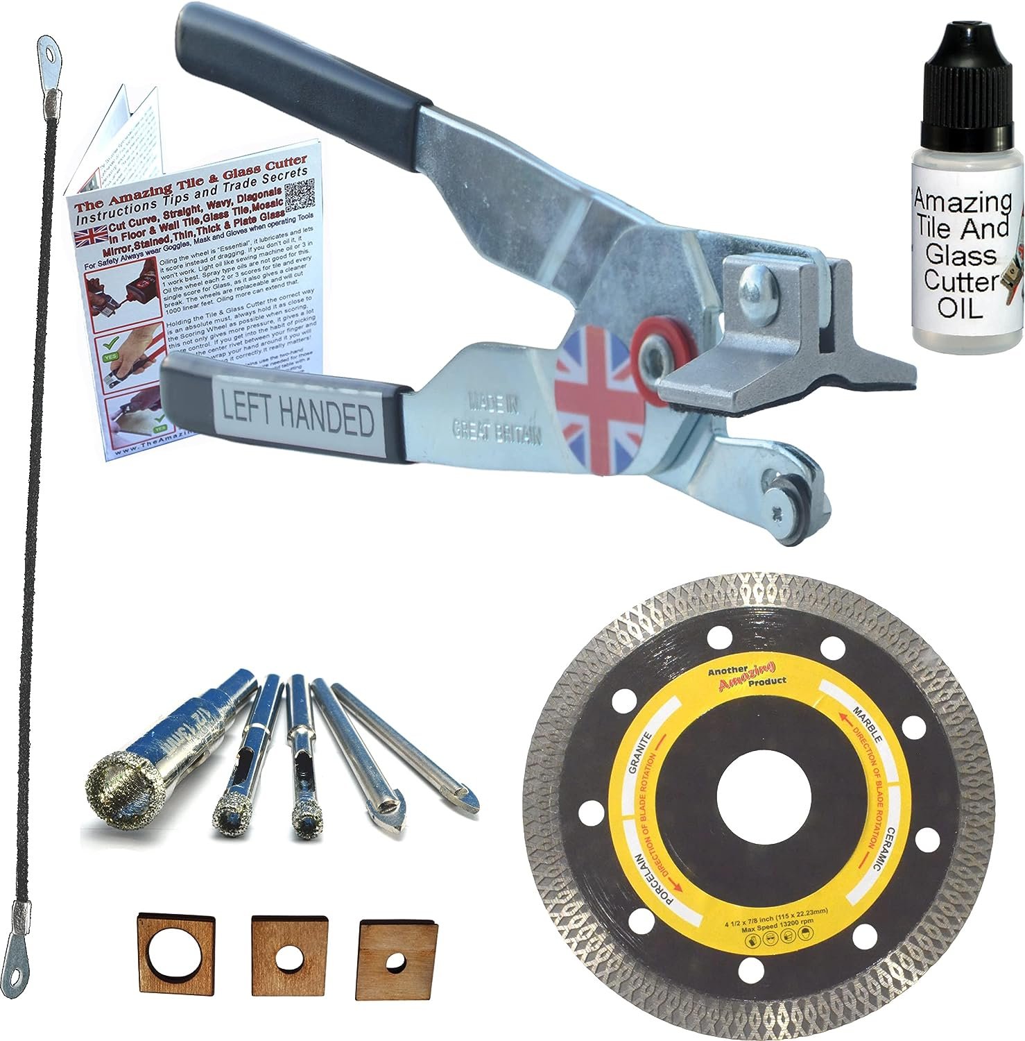 Tile Cutter Hand Tool Kit 2 Left Handed Tile Cutter 4 1/2 in Diamond ...