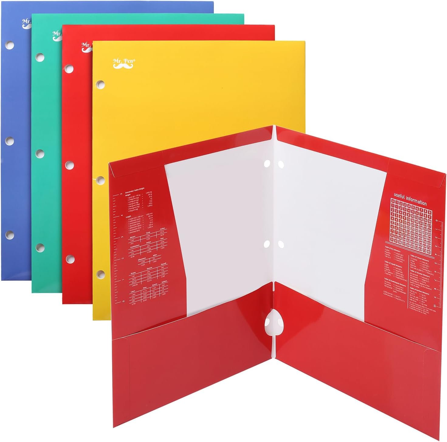 - Pocket Folders, 4 Pocket, 4 Pack, Vibrant Colors, Folders with ...