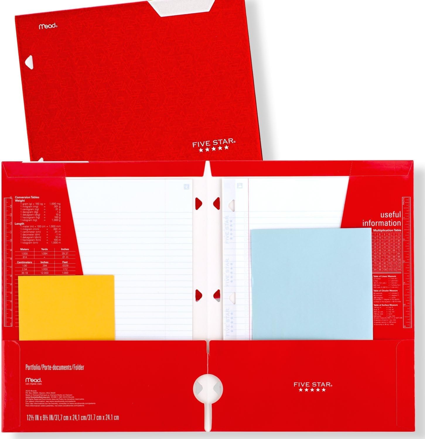 Five Star 4 Pocket Folders, 6 Pack, Paper Folders, Fits 3-Ring Binders ...