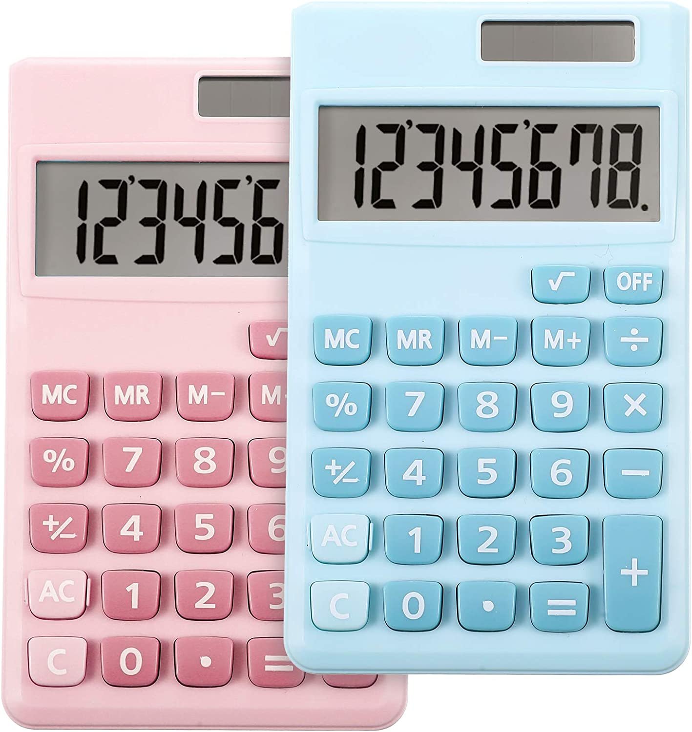2 Pieces Basic Standard Calculators Small Digital Desktop Calculator ...