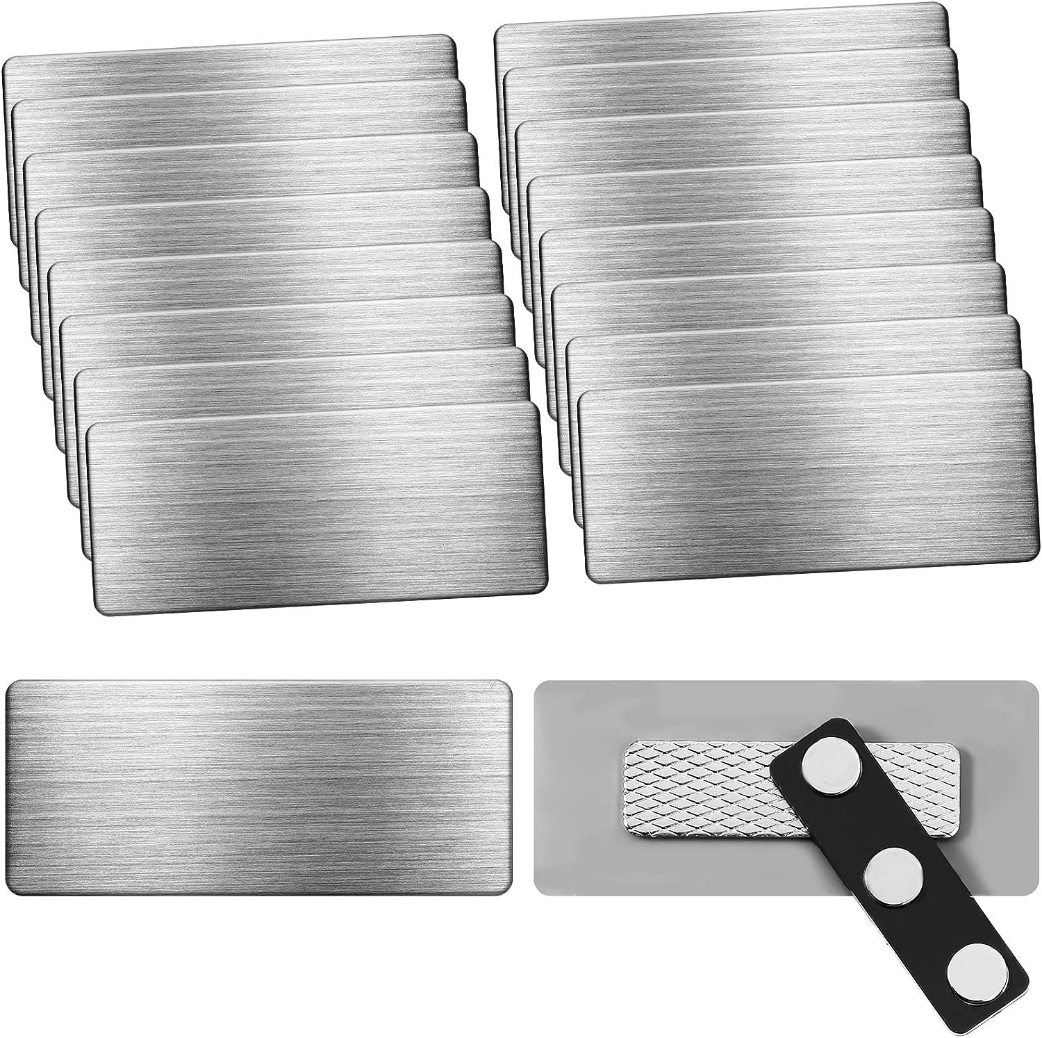 18 Pieces Sublimation Name Tags 1 X 3 Inch DIY Badge Blank with round ...