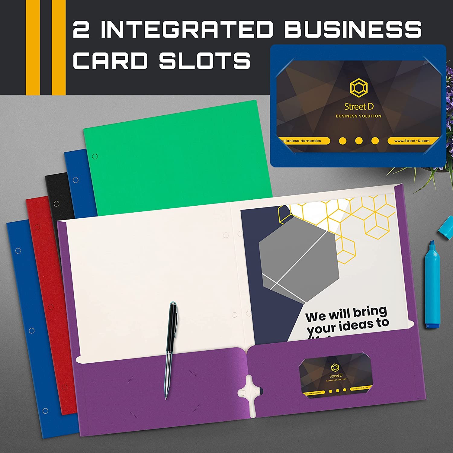 Letter Size Paper Portfolios by Better Office Products, Case of 100 ...