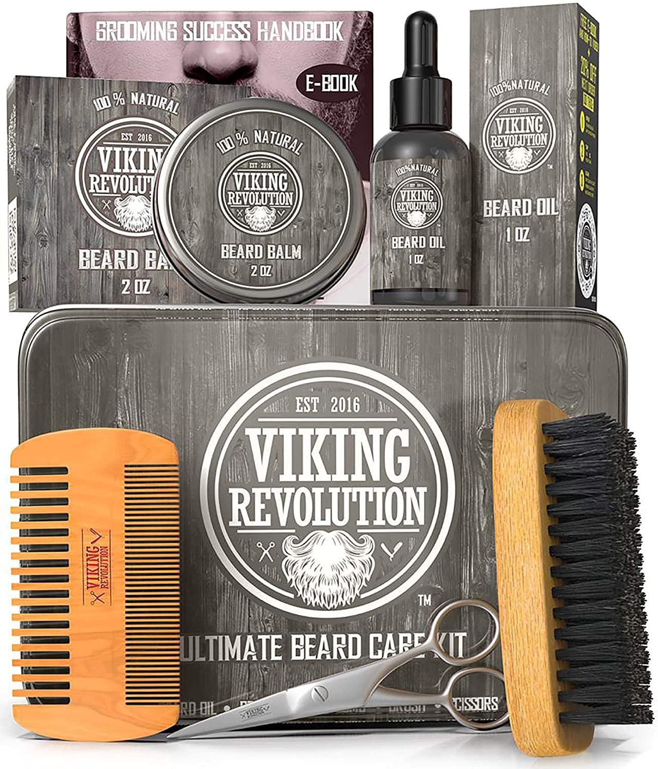 Beard Care Kit for Men - Ultimate Beard Grooming Kit Includes 100% Boar ...